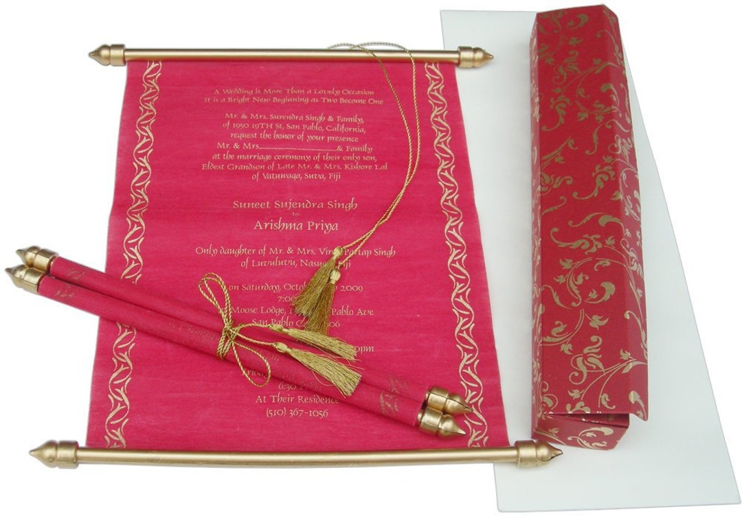 Wedding Party Invitation Scroll Card Kit Engagement Party Invitations ...