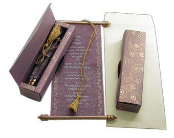 Wedding Mini Scroll Invitation Sample Kit Royal Theme, Scroll ...