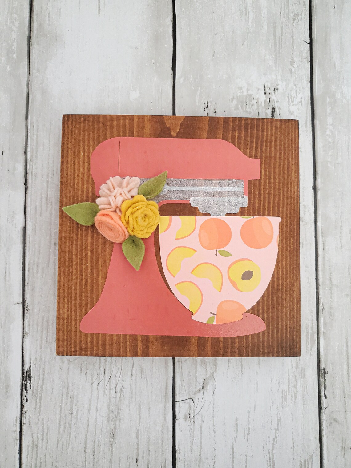 Peaches Stand up Mixer Sign Stand Mixer Tiered Tray Kitchen - Etsy