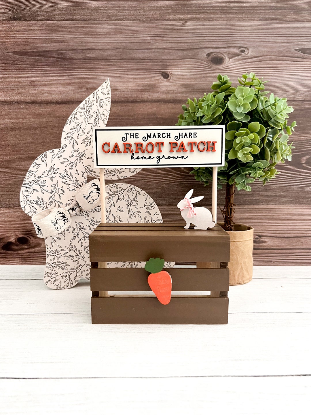 Carrot Patch Stand, Tiered Tray Spring Decor, Tiered Tray Easter Decor ...