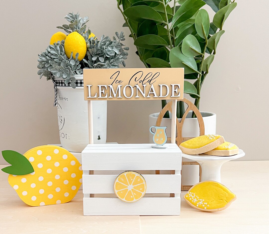 Lemonade Stand, Lemonade Tiered Tray, Lemon Decor, Mini Lemonade Stand ...