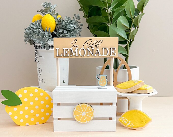 Lemonade Stand, Lemonade Tiered Tray, Lemon Decor, Mini Lemonade Stand ...