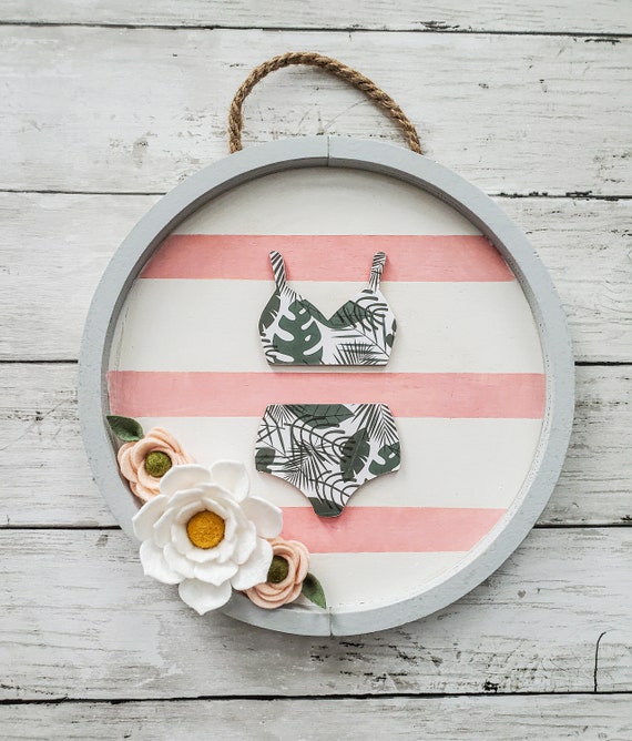 Swim Suit Round Sign Bathing Suit Sign Bikini Decor Summer - Etsy