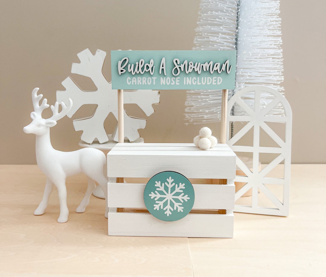 Build a Snowman Stand, Snowball Stand, Winter Decor, Winter Tiered Tray ...