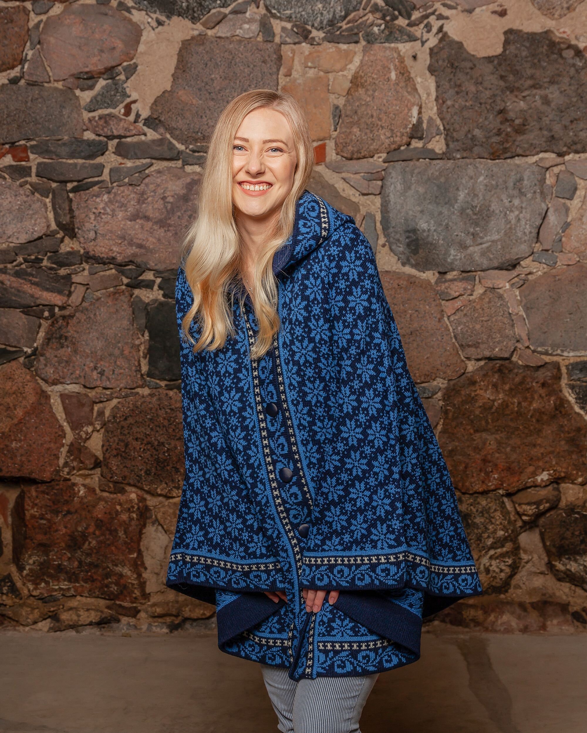 Warm Winter Poncho With Hood/ Handmade/ Cape for Women/ Natural Wool ...
