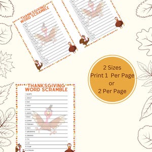 Thanksgiving Word Scramble Game, Holiday Word Scramble, Printable Word ...