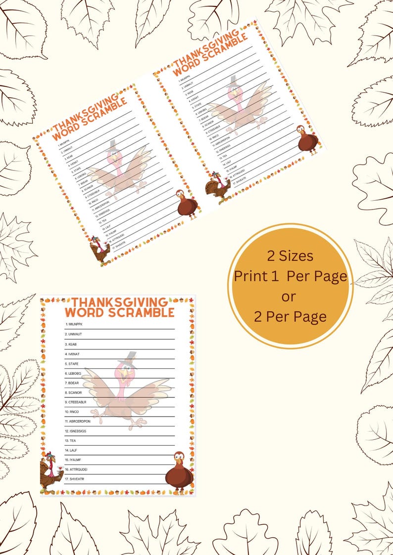 Thanksgiving Word Scramble Game, Holiday Word Scramble, Printable Word ...