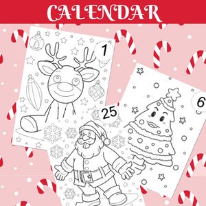 Coloring Advent Calendar, Advent Calendar Printable, Advent Coloring ...