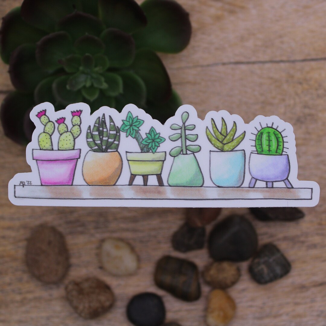 Shelf of Plants - Die Cut Weatherproof Permanent Vinyl Sticker ...