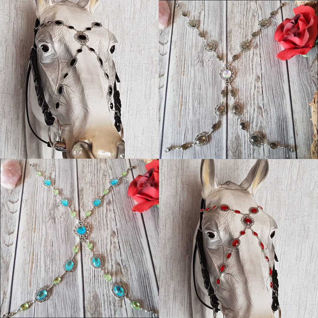 Show Bridle Browband cross One Silver Horsefantasy Horse Headdress Head ...