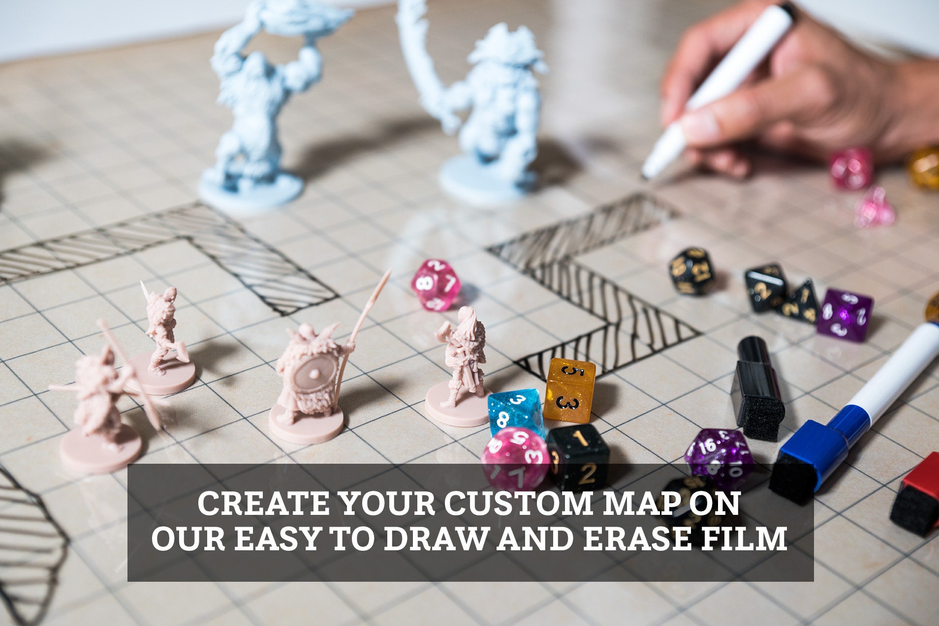 RPG Battle Grid Mat 24 X 36 Double Sided | Etsy