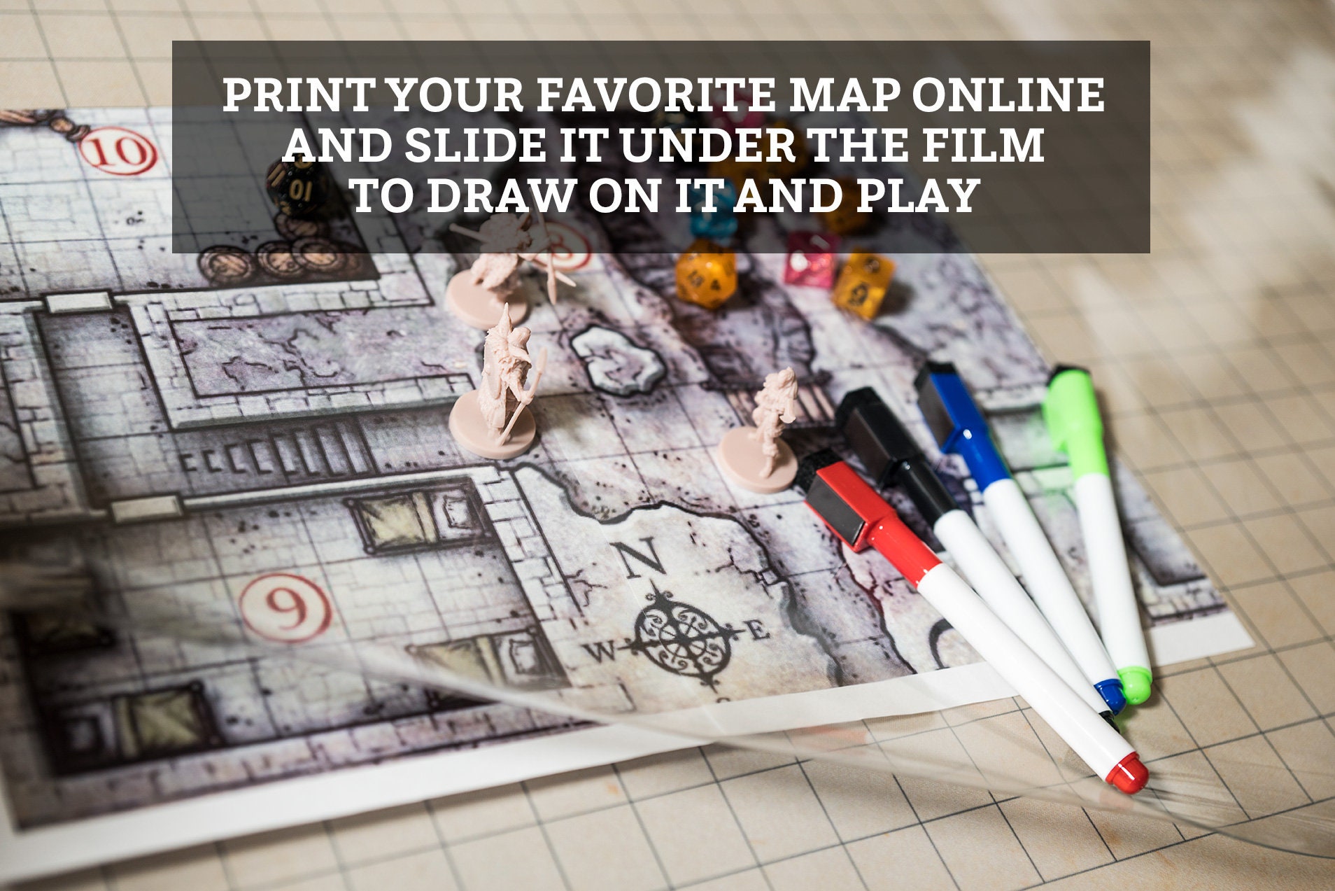 RPG Battle Grid Mat 24 X 36 Double Sided | Etsy