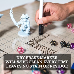 RPG Battle Grid Mat - 24" X 36" Double Sided Neoprene Mat Plus Dry ...