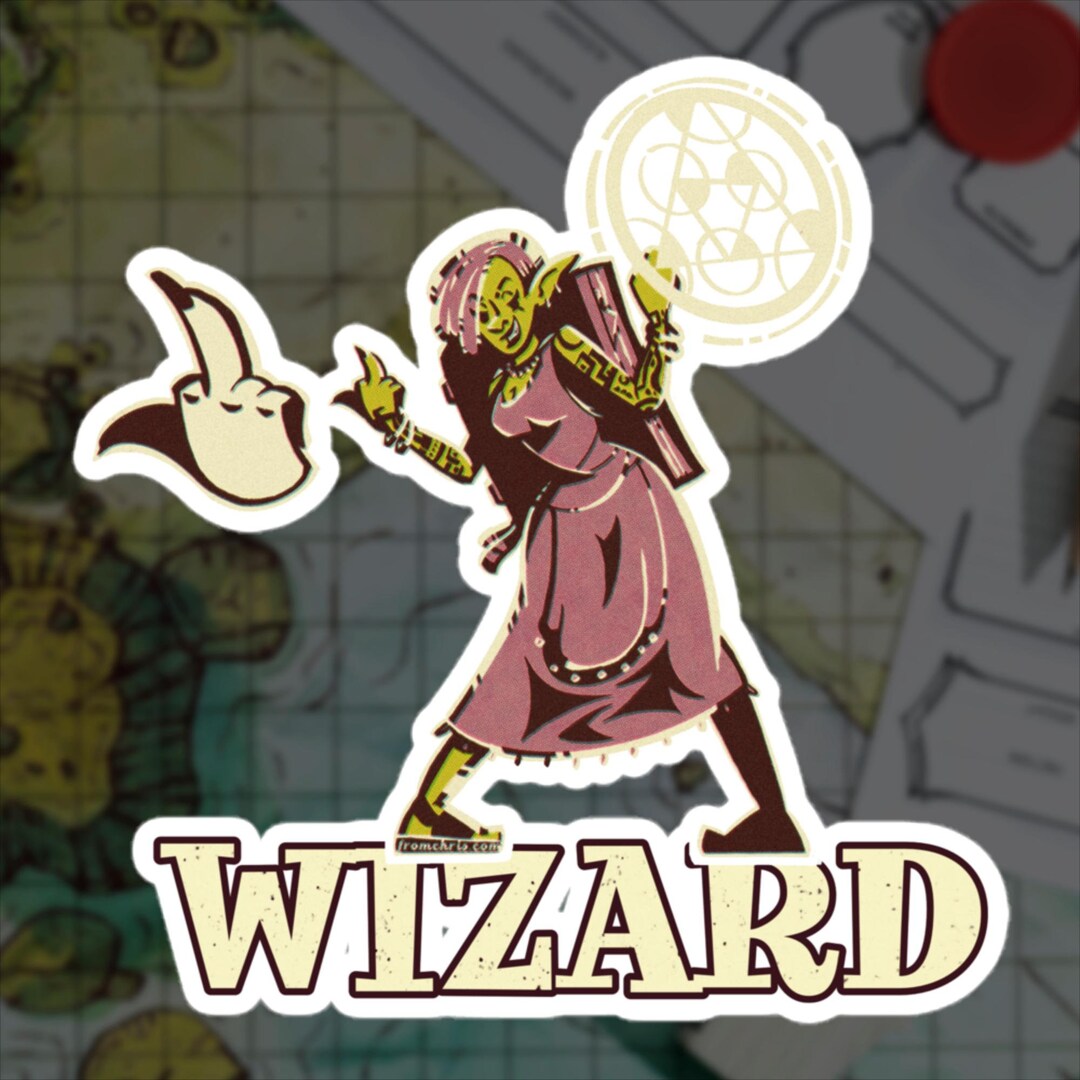 Retro DND Wizard Class Sticker - Etsy