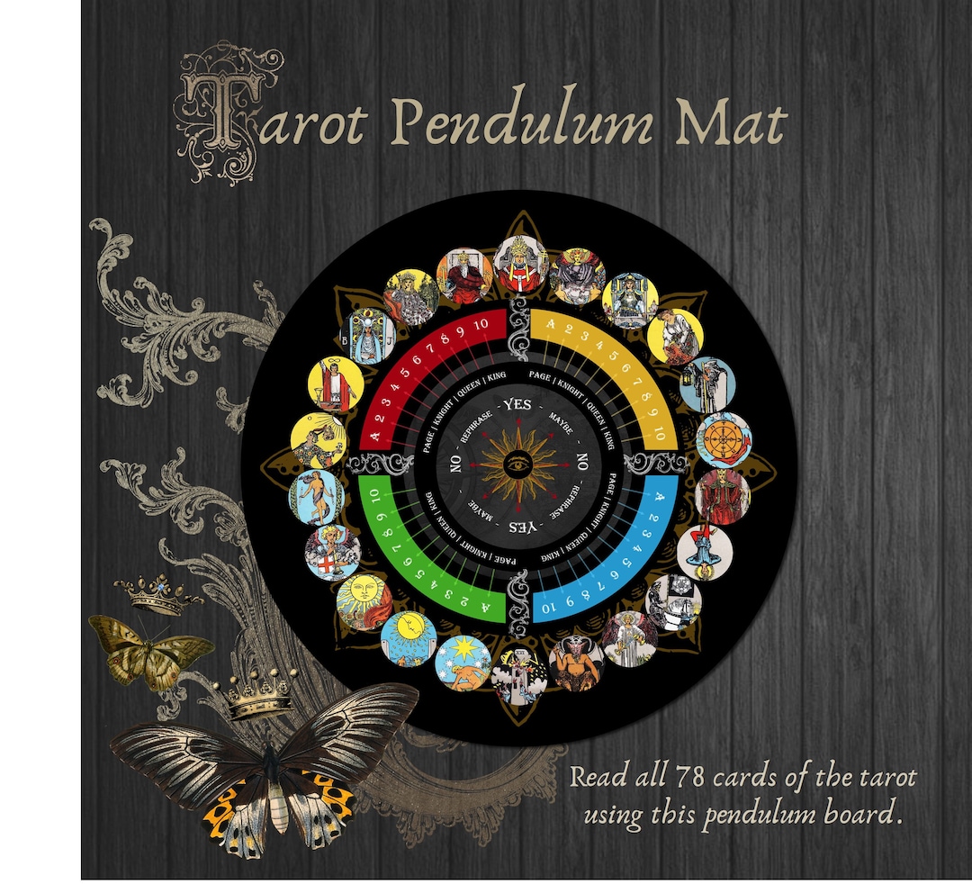 Tarot Pendulum Board, Divination Tool, Pendulum Divination Mat, Oracle ...