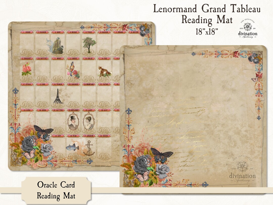 Lenormand Grand Tableau Reading Mat for Divination, Tarot Altar Mat ...