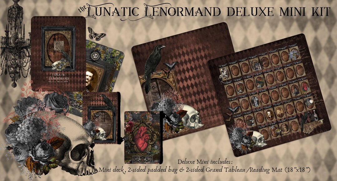 Lunatic Lenormand Deluxe Kit, Includes, Mini Size Lenormand Deck, Grand ...