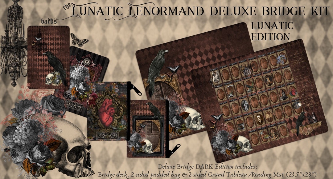 Lunatic Lenormand Deluxe Kit, Includes, Bridge Size Lenormand Deck ...