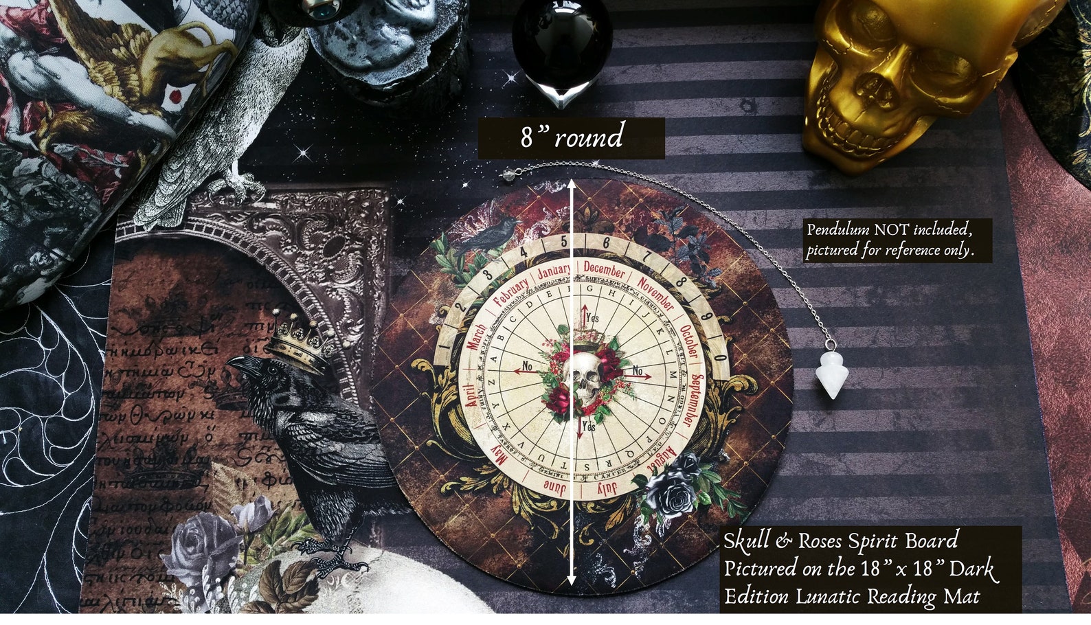 Gothic Spirit Board Pendulum Mat Divination Tool - Etsy
