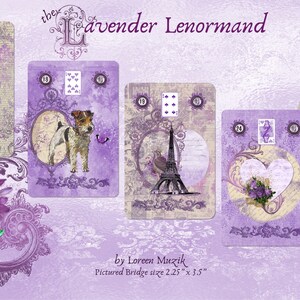 Lavender Lenormand - Bridge Size Lenormand Deck - Mini Size Lenormand ...
