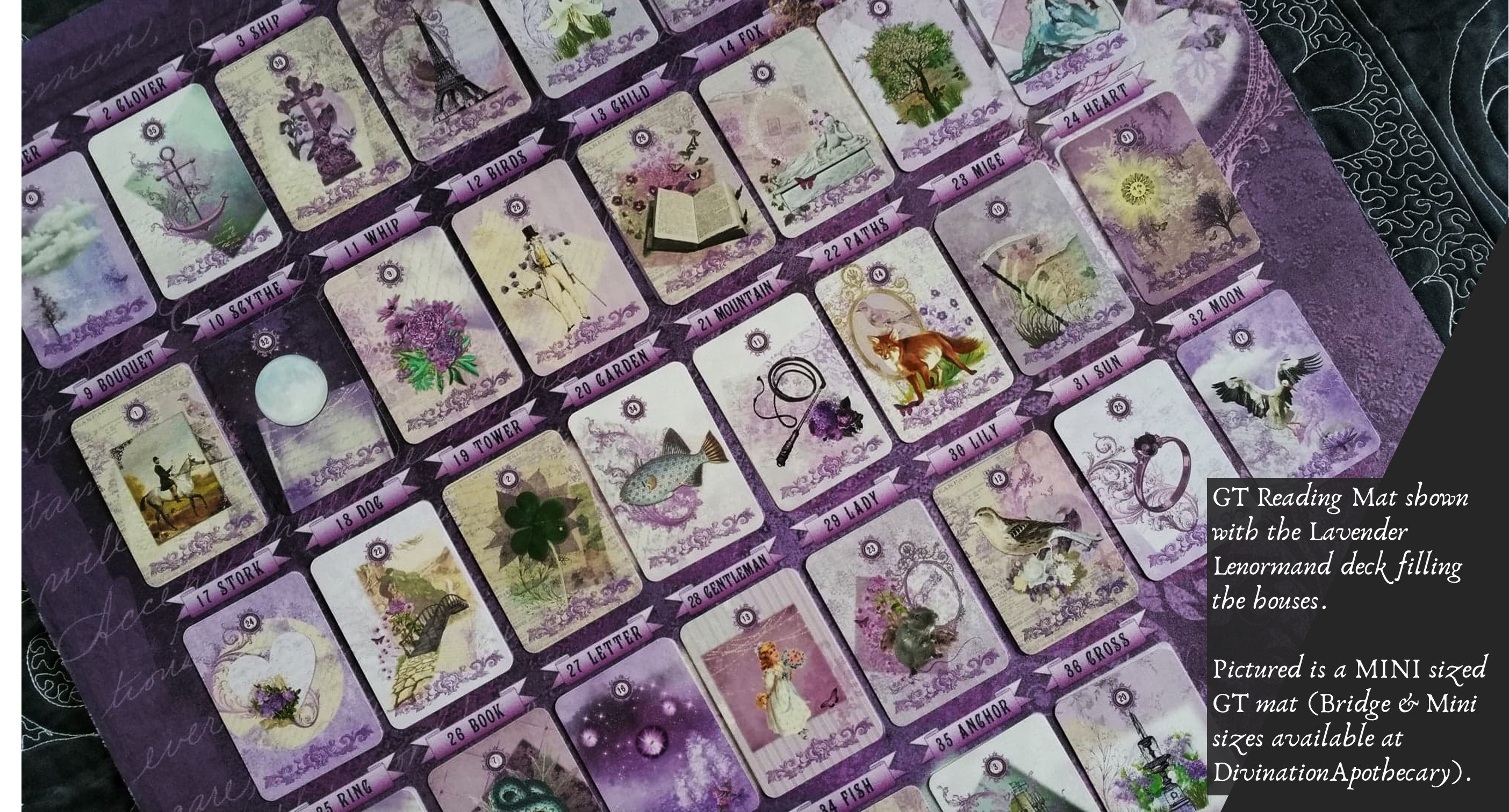 Grand Tableau Reading Mat, Lenormand Reading Mat, Tarot Cloth, Alter ...
