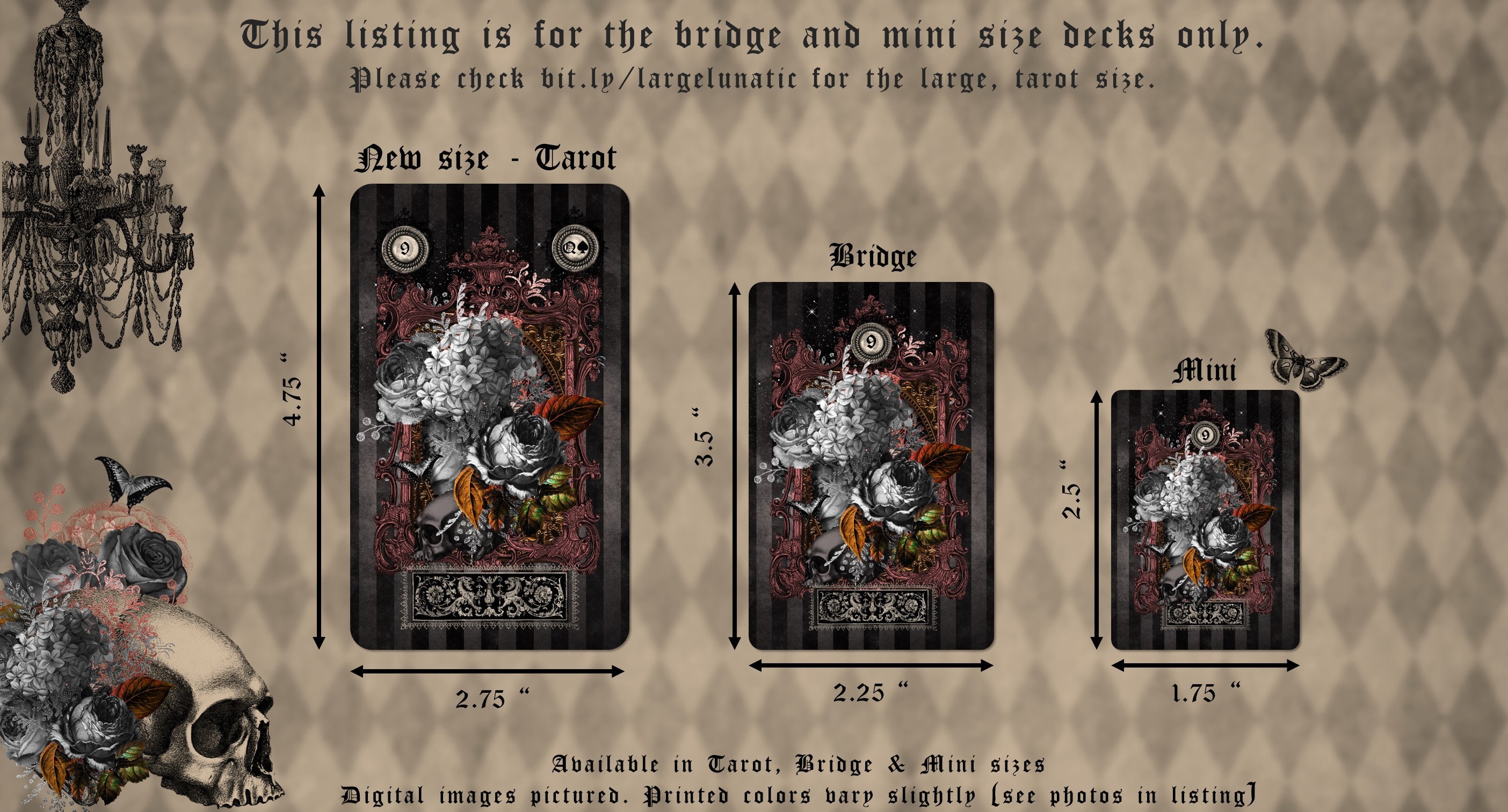 Lunatic Lenormand Deck Bridge and Mini Size Lenormand Cards - Etsy Canada