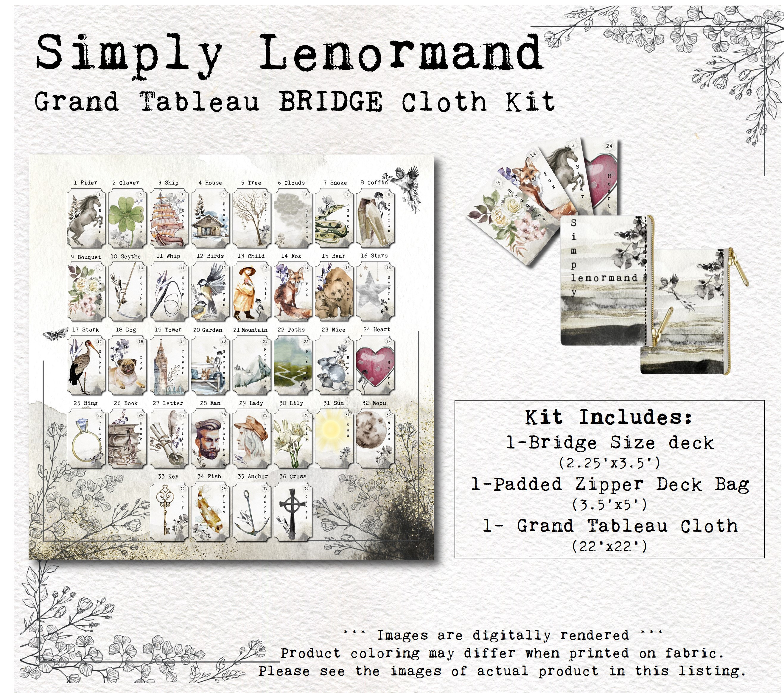 Simply Lenormand Grand Tableau Kit, Lenormand Deck, Grand Tableau ...