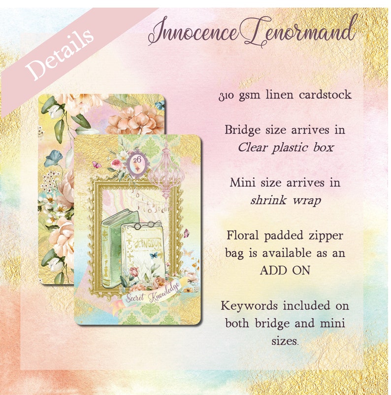 Innocence Lenormand Deck, Oracle Cards, No Box Included - Etsy