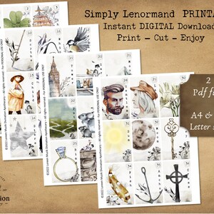 Simply Lenormand Printable Cards Instant Download Digital - Etsy