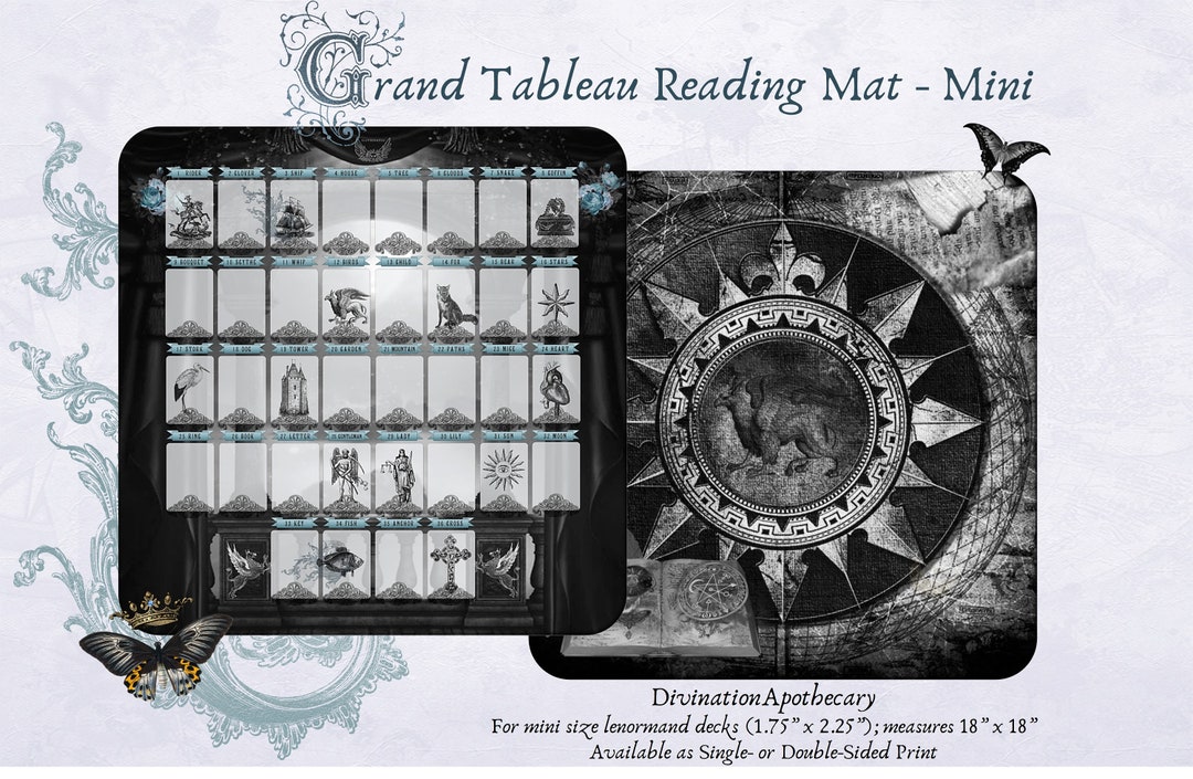 Grand Tableau Reading Mat MINI- Lenormand Reading - Tarot Cloth ...