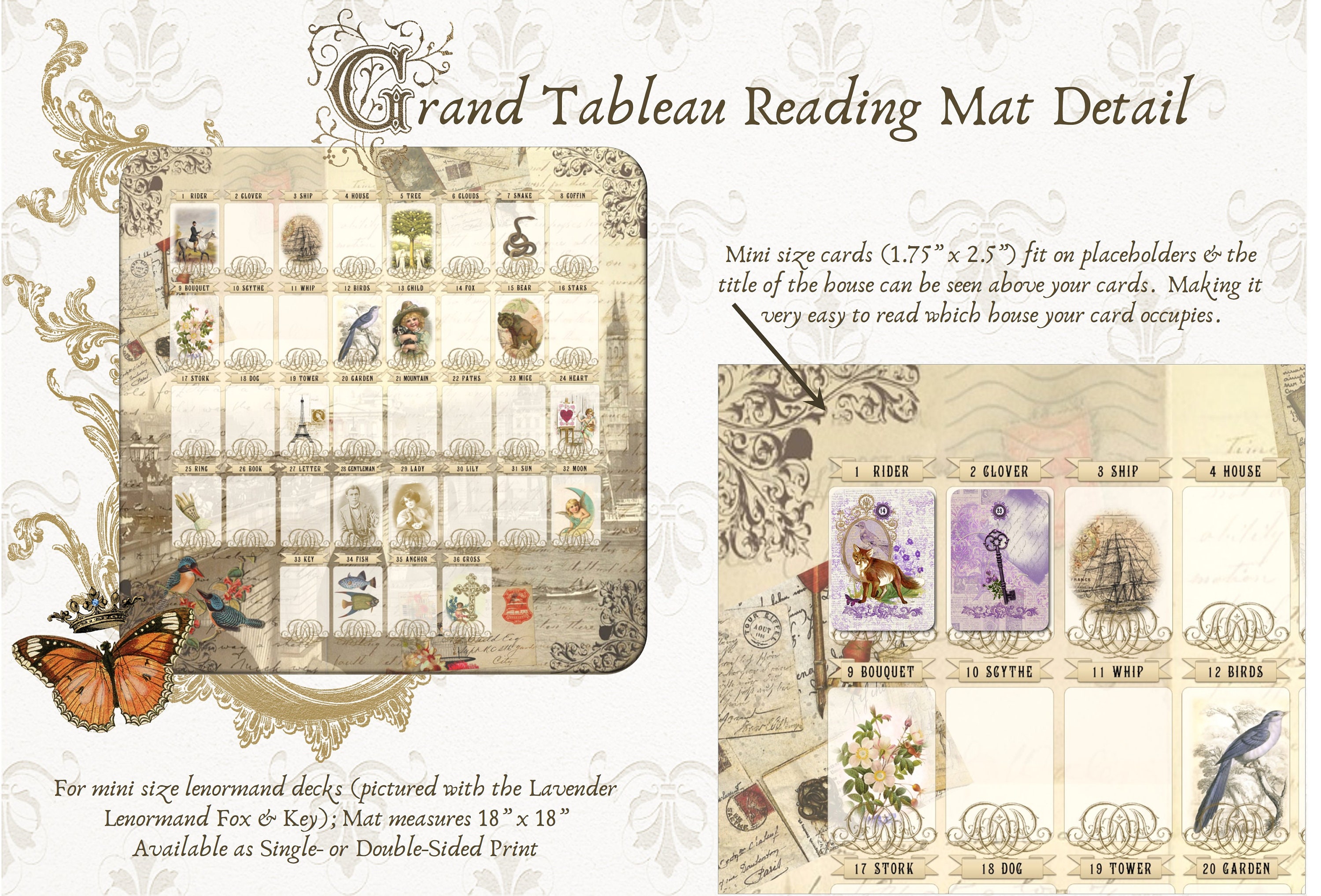 Grand Tableau Reading Mat Tarot Mat Oracle Cloth Alter - Etsy Australia