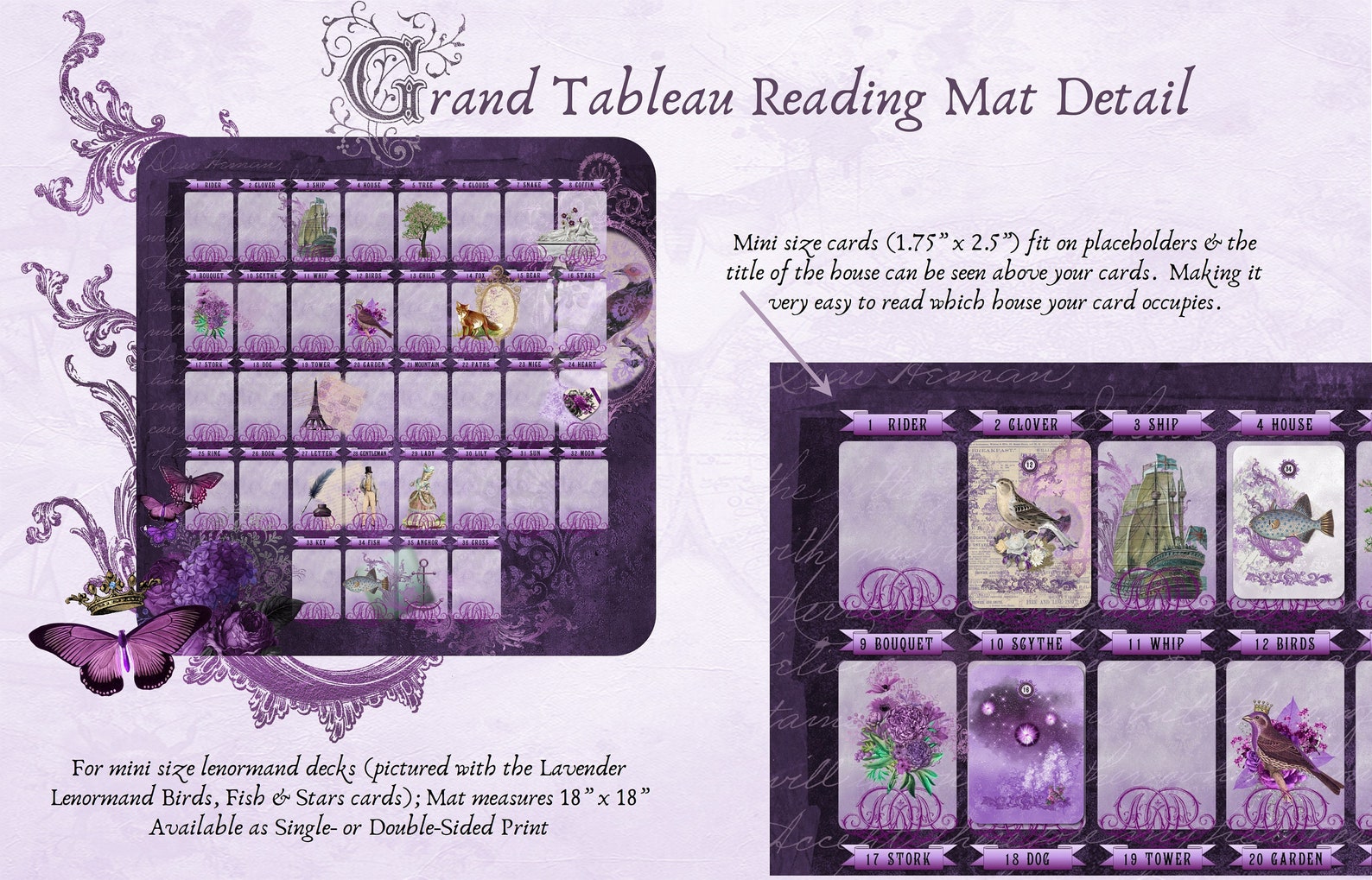 Grand Tableau Reading Mat Lenormand Reading Mat Tarot Cloth - Etsy