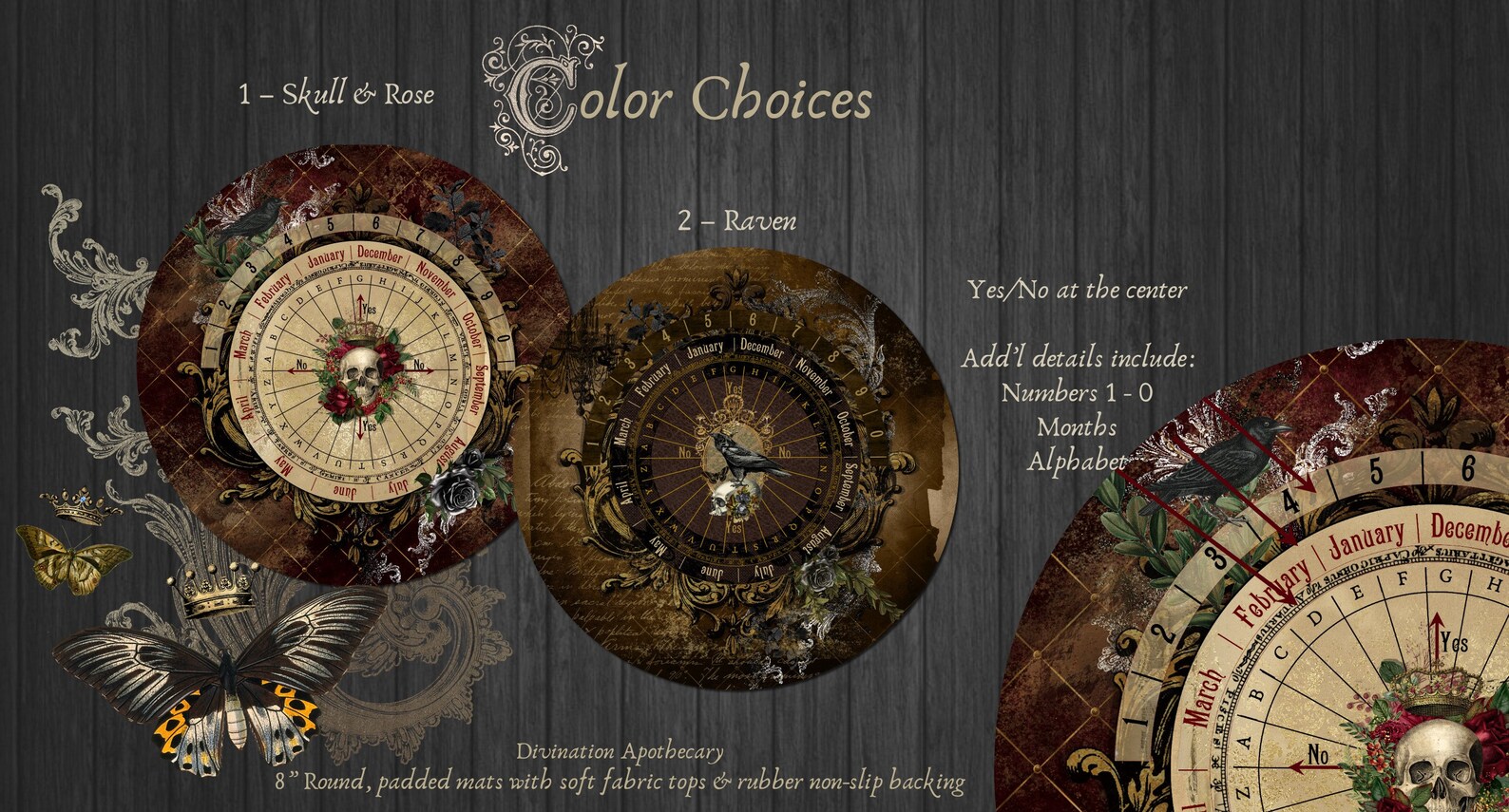 Gothic Spirit Board Pendulum Mat Divination Tool - Etsy