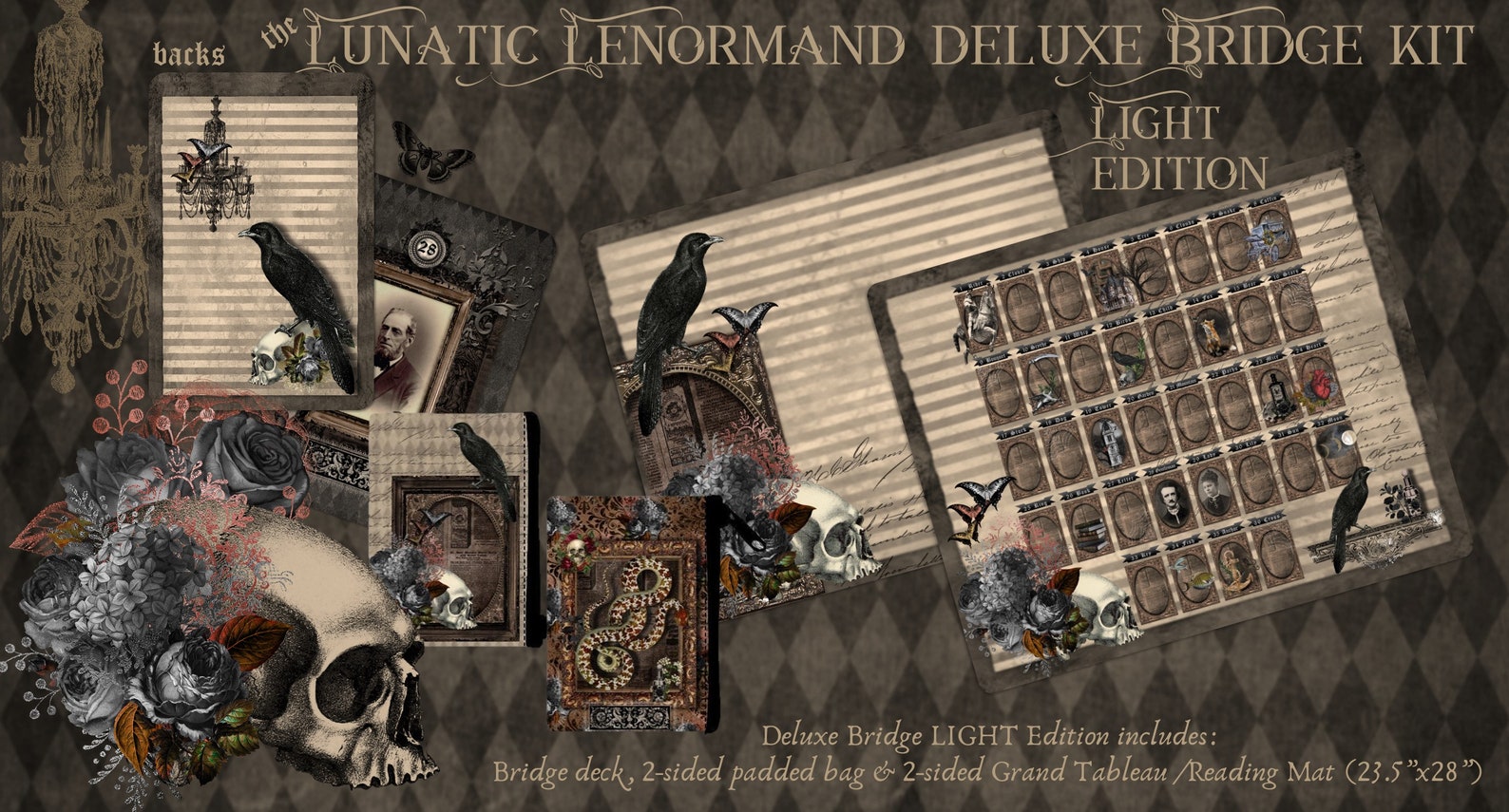 Lunatic Lenormand Deluxe Kit, Includes, Bridge Size Lenormand Deck ...