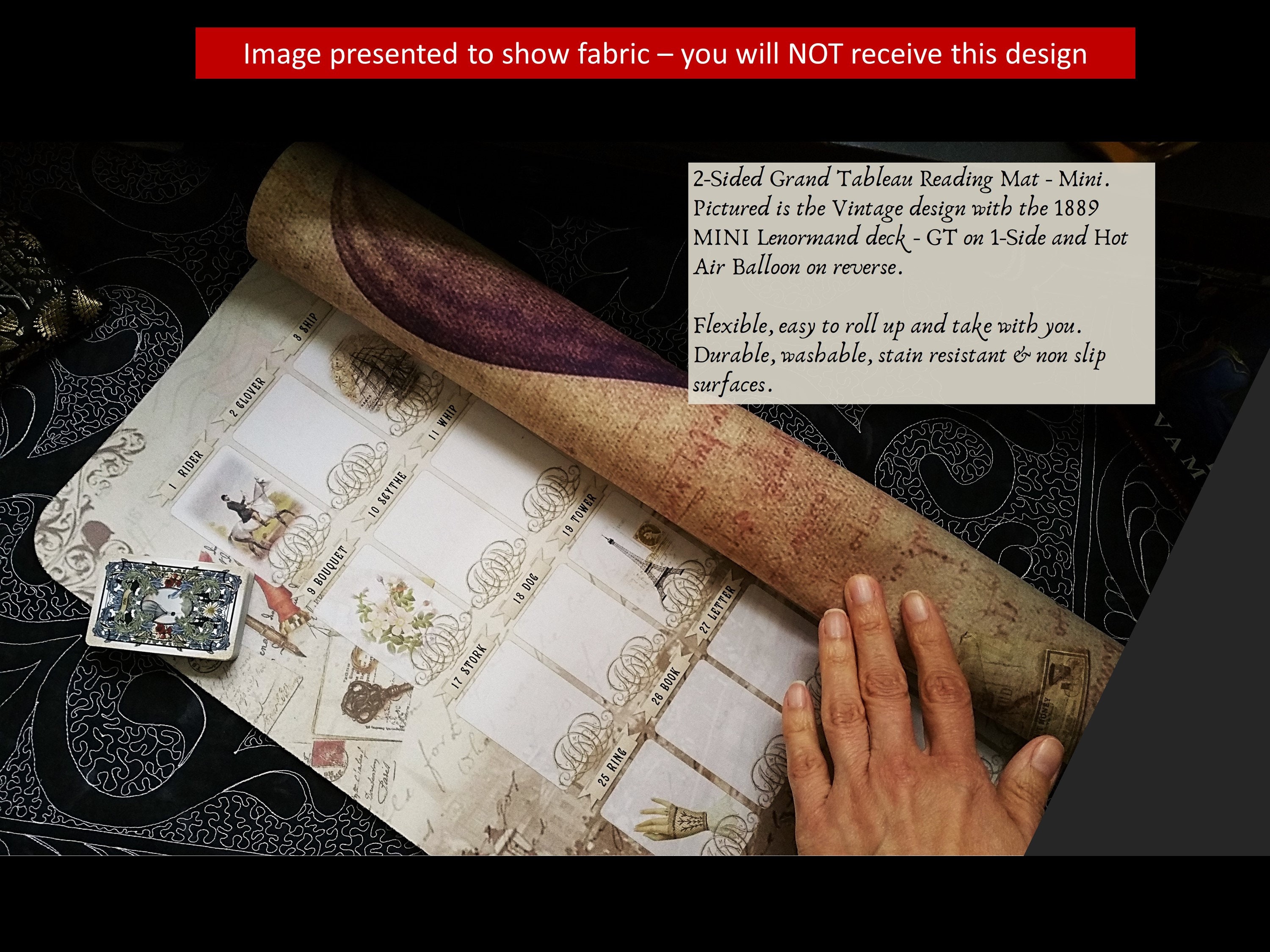 Lenormand Grand Tableau Reading Mat for Divination, Tarot Altar Mat ...
