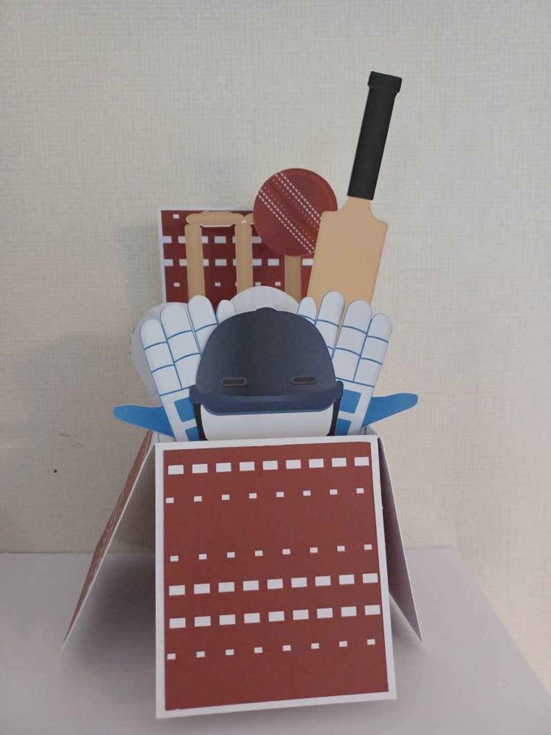 Cricket Pop up Box Card Sport Birthday Fathers Day Dad Son - Etsy UK