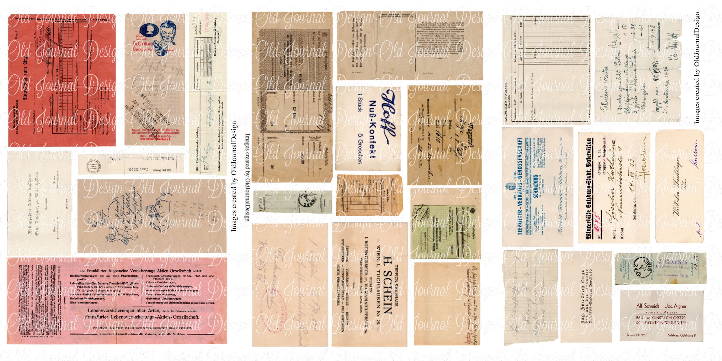 12 Pg Vintage French Old Ephemera Printable Junk Journal Pages ...