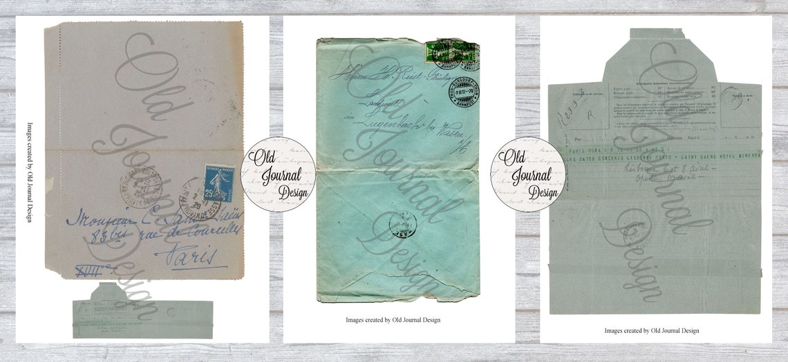 10 Pg OLD Vintage ENVELOPES Set 1 a4letter Size Printable Junk Journal ...