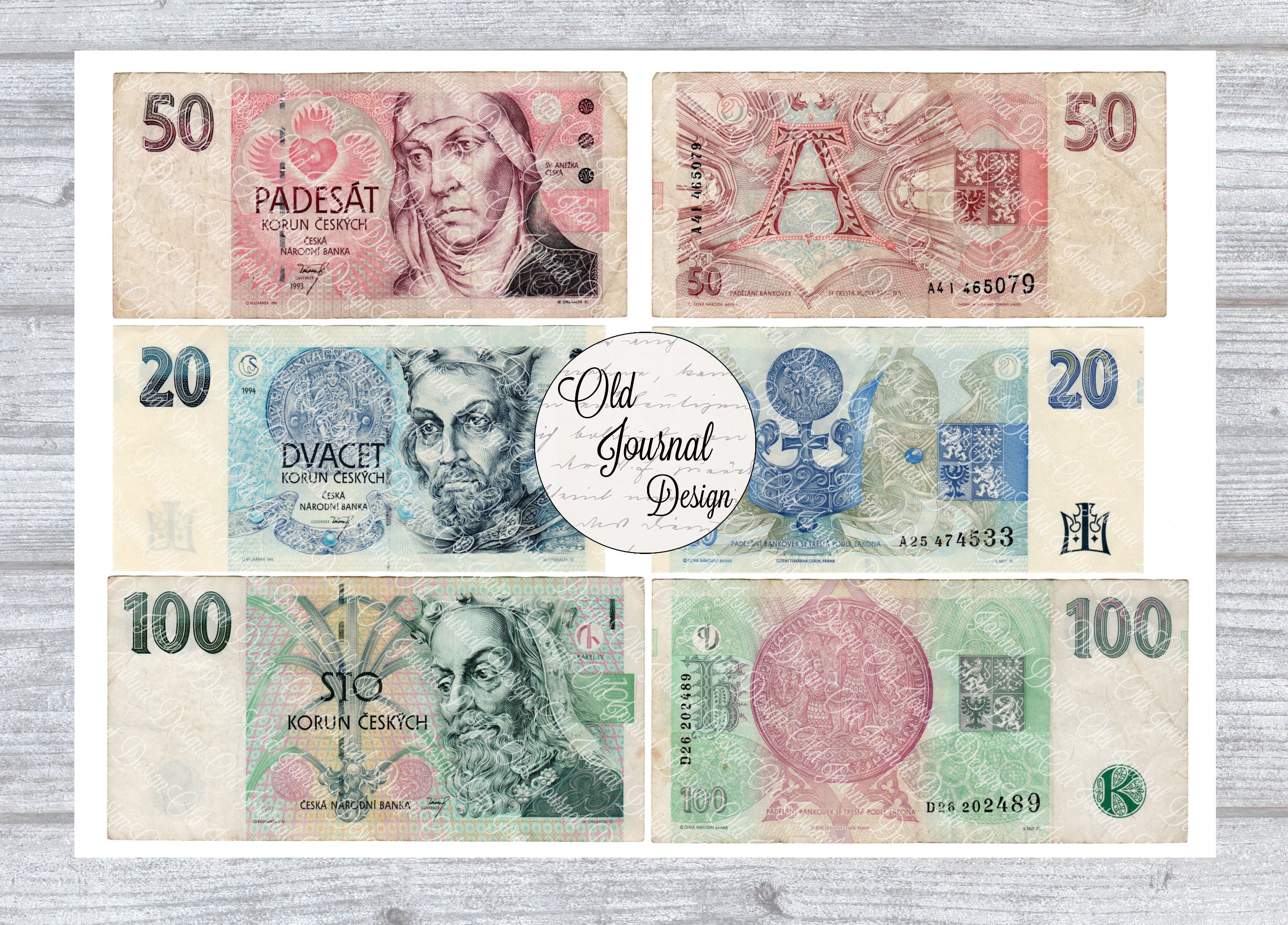 Vintage Banknotes Set #1 Printable Junk Journal Ephemera Digital ...