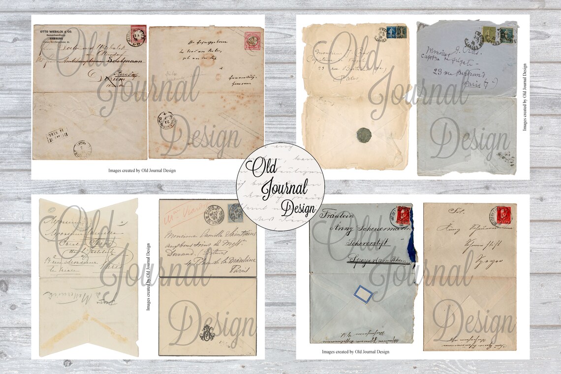 10 Pg OLD Vintage ENVELOPES Set 1 a4letter Size Printable Junk Journal ...