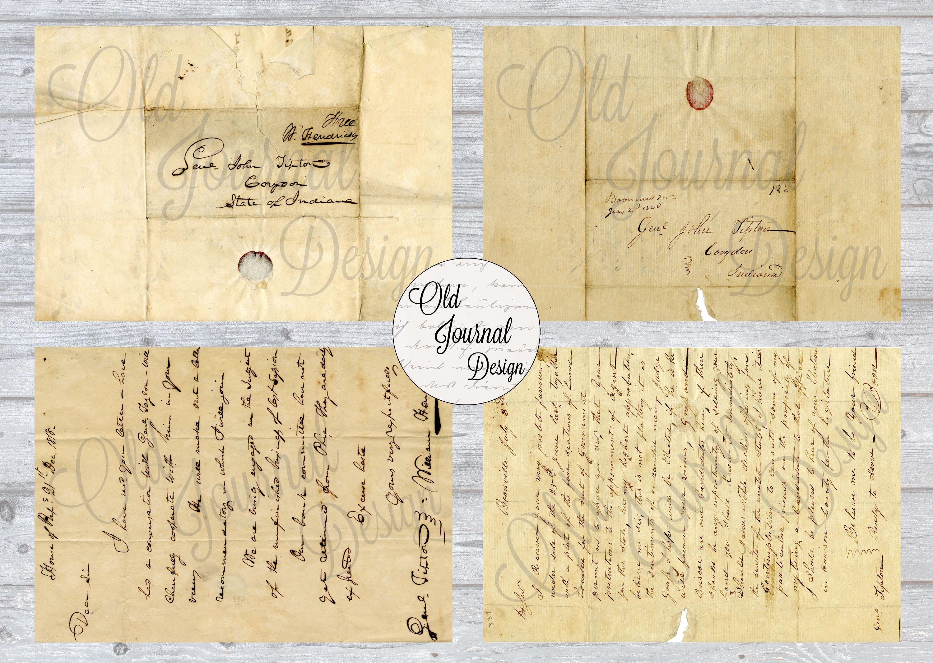 12 Pg OLD Vintage Letters & ENVELOPES Set 1 a4letter Size Printable ...