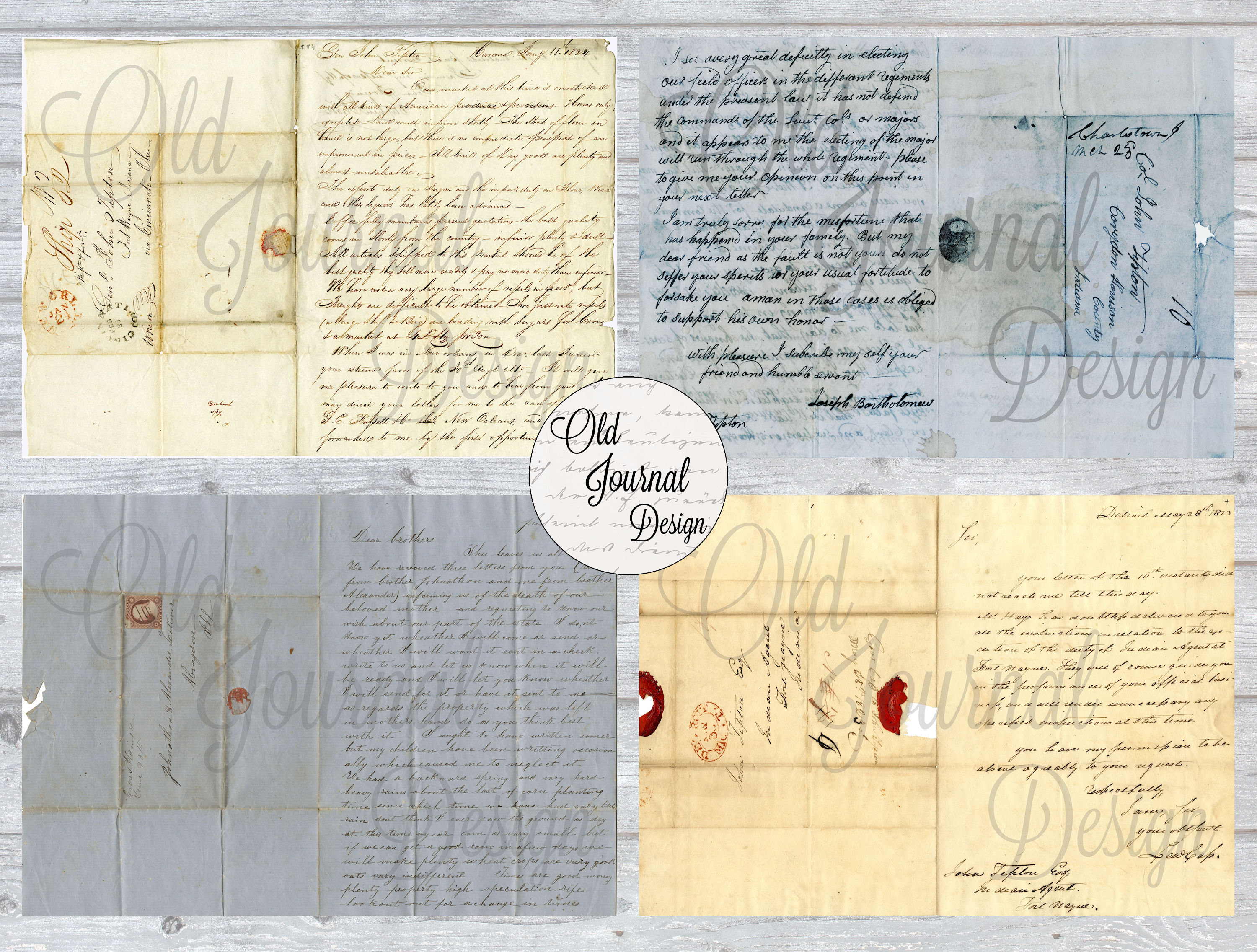 12 Pg OLD Vintage Letters & ENVELOPES Set 1 a4letter Size Printable ...