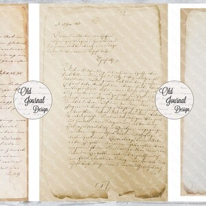 12 Pg Vintage old Documents Set 5 A4 Letter Size Printable Junk Journal ...