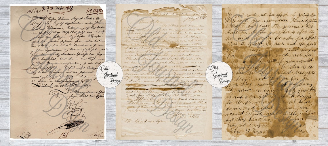 10 Pg Vintage French Old Documents Printable Junk Journal Pages ...