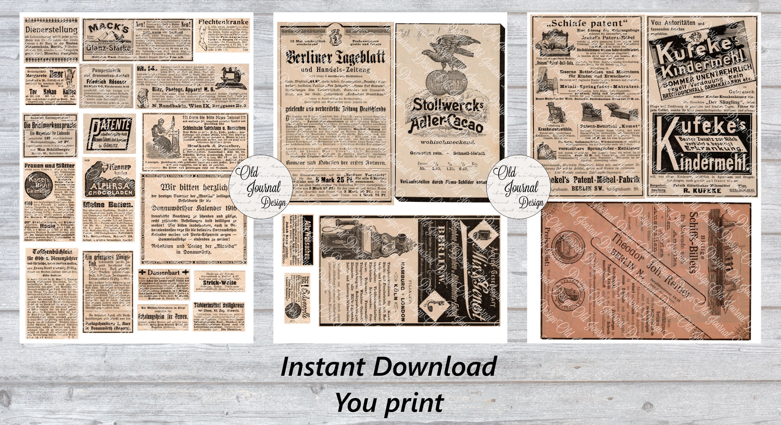 20 Pg Vintage magazine Advertising Set 1 US Letter Size Printable Junk ...