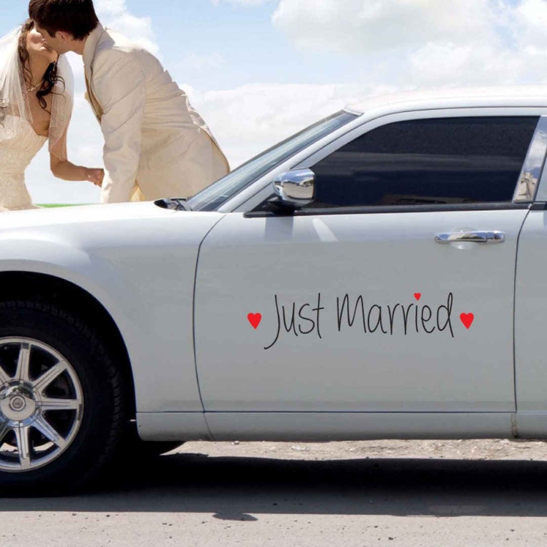 Bumper Sticker just Married for the Wedding 80 X - Etsy
