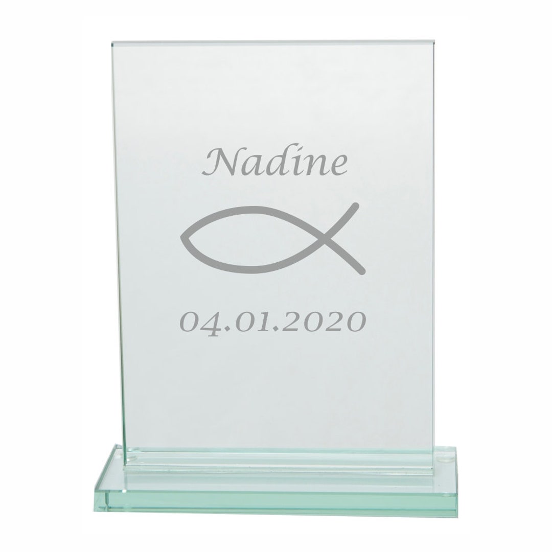 Noble Glass Cup fish Motif Personalized Great - Etsy