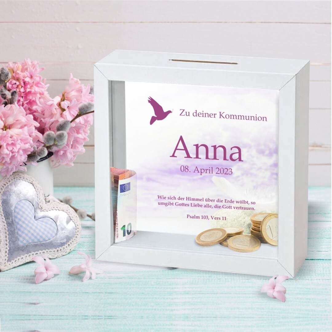 Personalized Picture Frame as a Money Box for Confirmation & Communion ...
