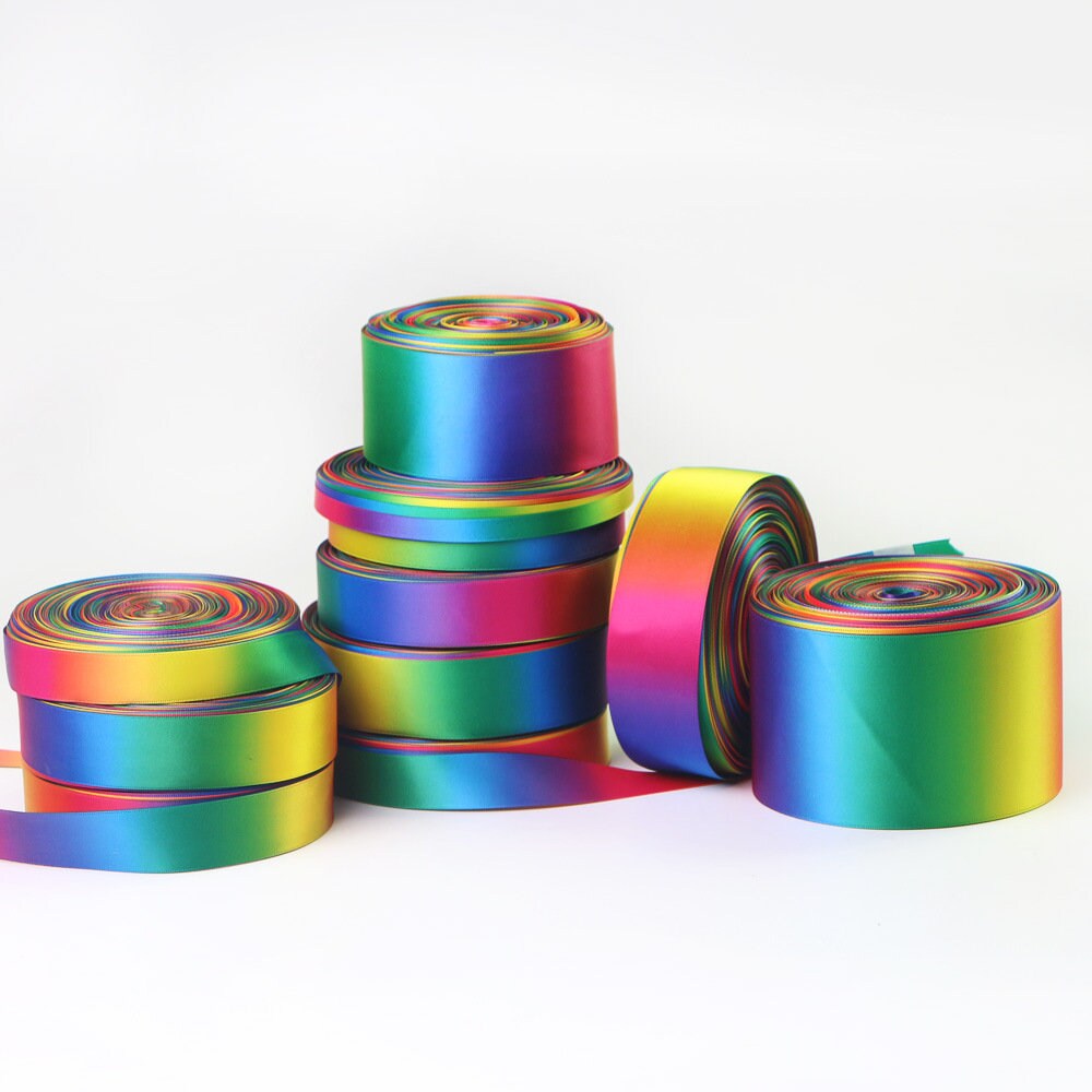 5M Rainbow Satin Ribbon Floristry Cake Birthday Gift Wrap - Etsy