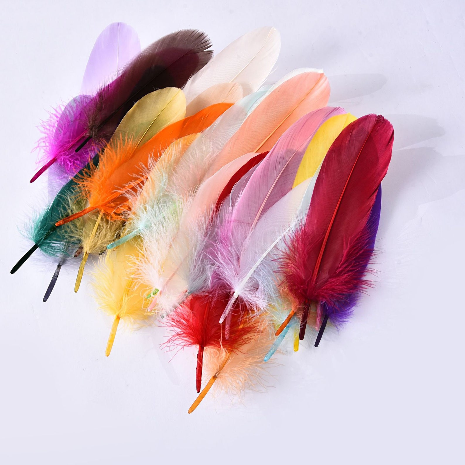 10 X 4''-8'' Dyed Goose Feathers Costume Party Favour Craft Wedding Hat ...
